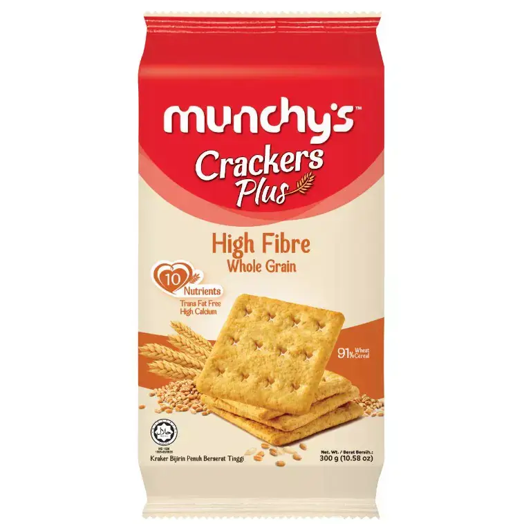 کراکر مانچیز با فیبر غنی شده بالا 300 گرمی Munchy's Crackers Plus High ...