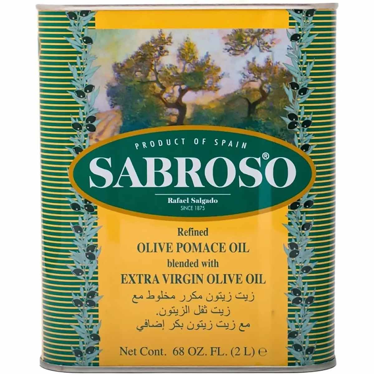 روغن زیتون بی بو سابروسو 2 لیتری Sabroso Extra Virgin Olive Oil