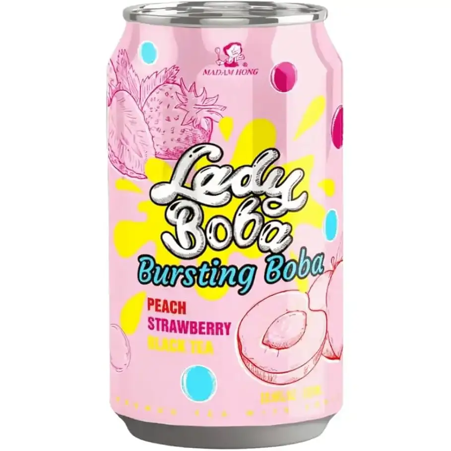 نوشیدنی بابل تی مادام هونگ میکس توت فرنگی و هلو Madam Hong Lady Boba ...
