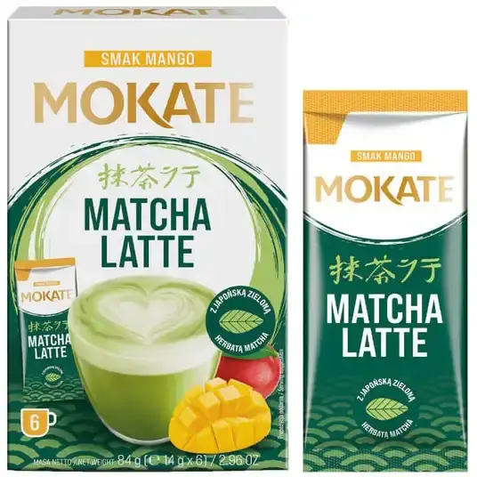 چای ماچا لاته موکات با طعم انبه Matcha Mokate Latte Matcha Mango